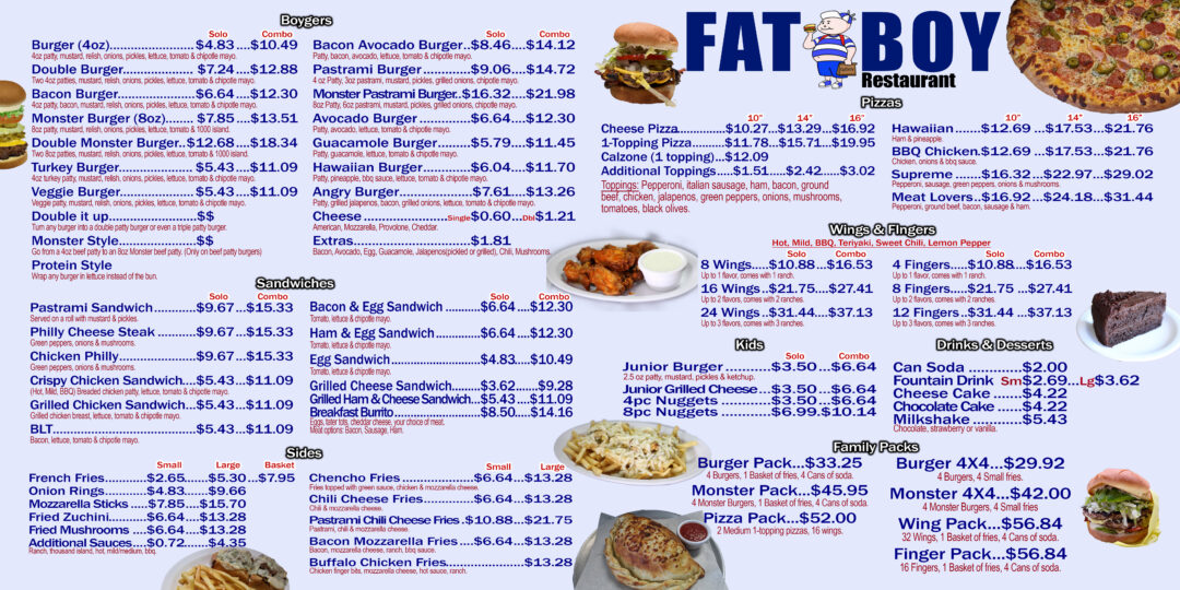 Menu - Fat Boy Restaurant